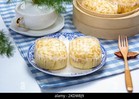 Delicious steamed cake Stock Photo - Alamy