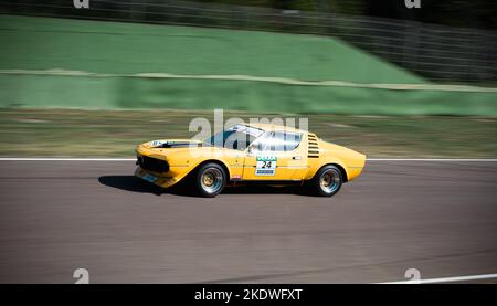 Alfa Romeo Montreal vintage car racing on track old fashioned motor ...