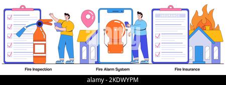Fire inspection abstract concept vector illustration Stock Vector Image ...