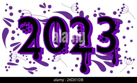 2023. Graffiti tag. Abstract modern street art decoration performed in ...