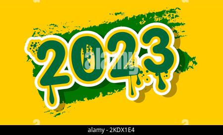 2023. Graffiti tag. Abstract modern street art decoration performed in ...