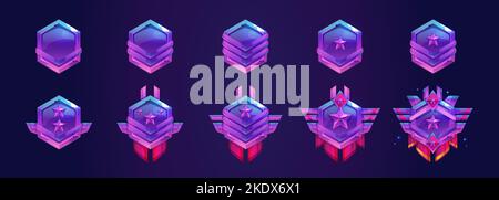 Metal military badges for war game interface. Military icons, set of ...