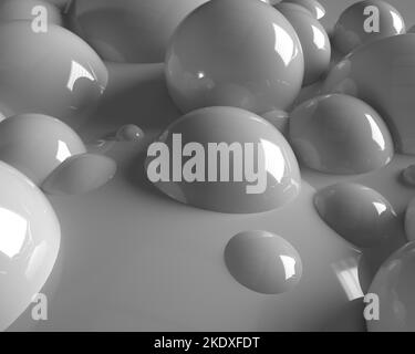 Gray shiny bubbles. Texture. 3d illustration Stock Photo - Alamy