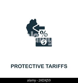 Protective Tariffs icon. Monochrome simple Global Business icon for ...