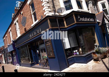Boilerhouse hairdressers on Acorn Road, Jesmond, Tyne and Wear Stock ...