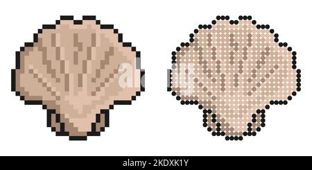 ocean sea shell game pixel art vector illustration Stock Vector Image ...