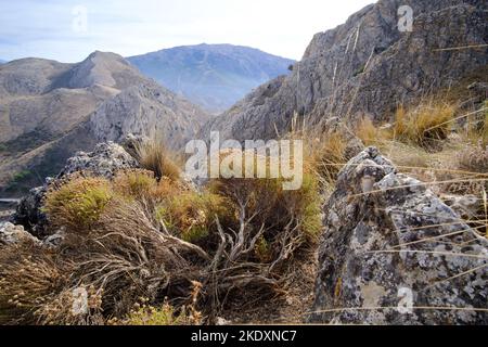 Zafarraya pass between the provinces of Andalucia and Granada, Spain ...