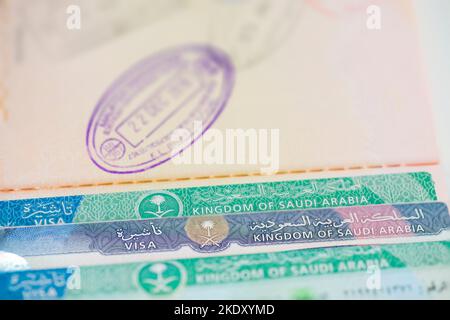 Kingdom of Saudi Arabia visa stamps and approval. Saudi Arabia granted ...