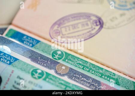 Kingdom of Saudi Arabia visa stamps and approval. Saudi Arabia granted ...