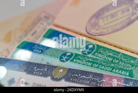 Kingdom of Saudi Arabia visa stamps and approval. Saudi Arabia granted ...