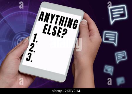 Sign displaying Anything Else Question. Business showcase ...