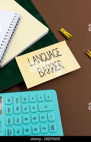 Inspiration showing sign Language Barrier, Business overview ...