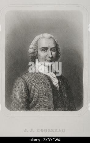 Portrait of Genevan philosopher Jean-Jacques Rousseau, circa 1750 Stock ...