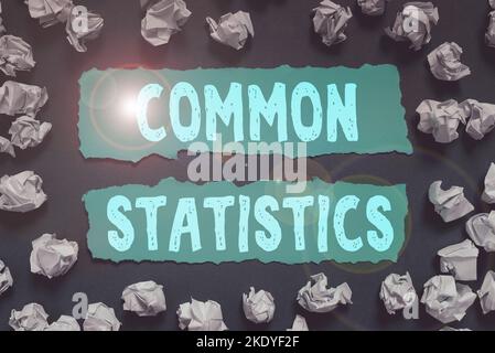 Hand writing sign Common Statistics. Internet Concept deals with ...
