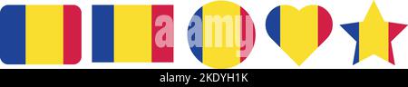 Romania Star Flag. Romanian Star Shape Flag. Country National Banner ...