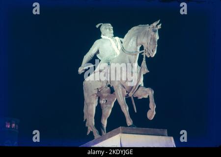 Statue of Shivaji Maharaj on horse at Akluj Fort, Shivsrushti Killa ...