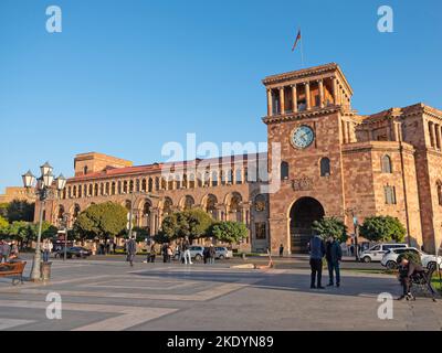 Yerevan, Armenia, October 23rd, 2022. Beautiful sunset light on ...