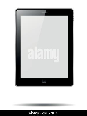 White vector tablet at different angles of view isolated on transparent ...