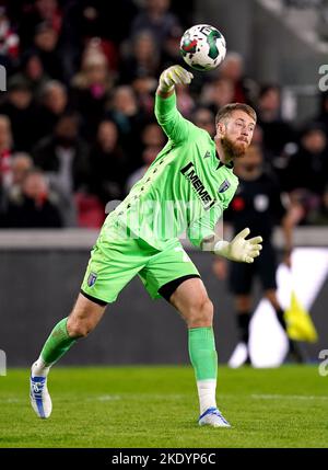 Gillingham goalkeeper Jake Turner during the Carabao Cup third round ...