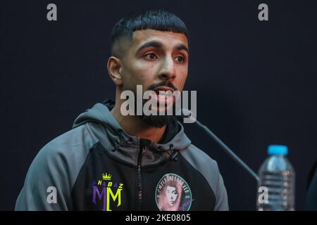 Shabaz Masoud during the Sunny Edwards v Felix Alvarado press ...