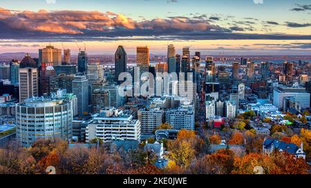 A stunning view of Montreal City from the top of Mount Royal Stock ...