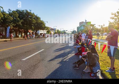 Oklahoma, OCT 15 2022 - Student walking in Homecoming parade Stock ...