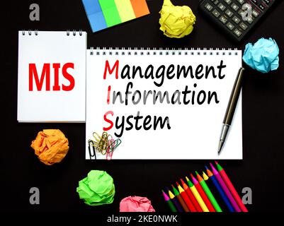 MIS management information system symbol. Concept words MIS management ...