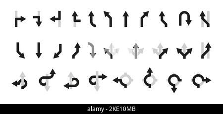 Right Arrow Point Icon. Route Navigation Path Direction Next Skip Forward Progress. Black White ...