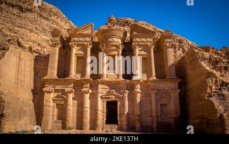 The mesmerizing landscape of the historic Petra Monastery in Jordan ...