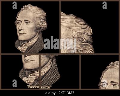 Banner with Portrait of U.S. president Alexander Hamilton Stock Photo ...