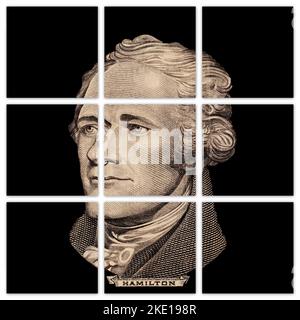 Banner with Portrait of U.S. president Alexander Hamilton Stock Photo ...