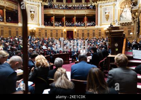Paris, France, November 9, 2022. View of the Senate during a session of ...