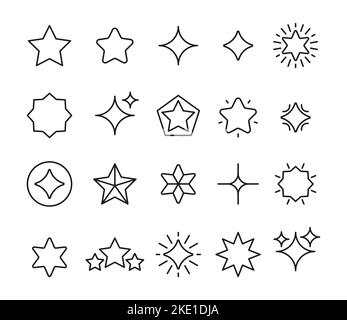 Star shapes set. Simple pictograms isolated on white background. Vector ...