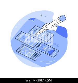 UX wireframes isolated cartoon vector illustrations Stock Vector Image ...