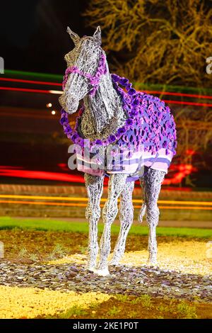 The Horse sculpture at Horsforth in Leeds has been given a new Purple ...