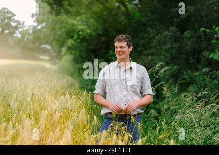 Picture By Jim Wileman - Farm Manager Tom Chanter, pictured in Woodbury ...