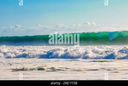 Extremely huge big surfer waves on the beach in Zicatela Puerto ...
