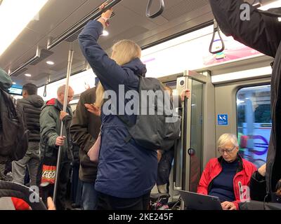The New Elizabeth Line, at Reading Rail Station, Reading, Berkshire ...