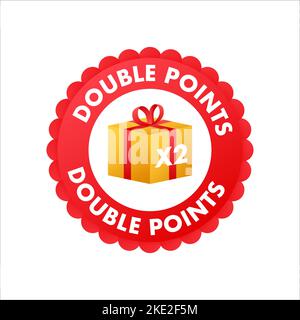 Flat icon with red double points for promotion design. Vector ...