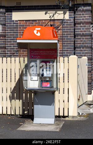 Telstra public payphone in Sydney city centre Australia, Telstra is a ...