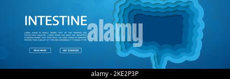 Intestine paper cut symbol for promotion banner. Horizontal paper cut ...