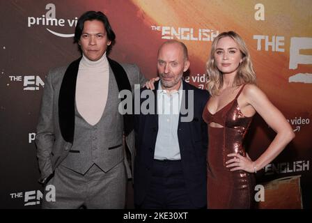 Chaske Spencer, Hugo Blick and Emily Blunt attending 'The English' New ...