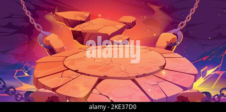 Game battle arena background with hell landscape with stone circle ...