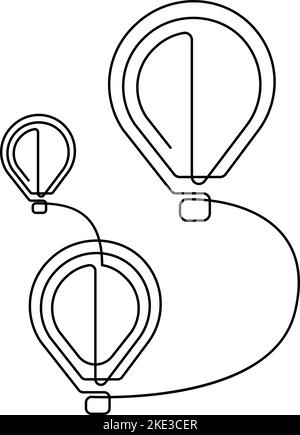 Continuous line drawing of hot air balloon. Vector illustration Stock ...