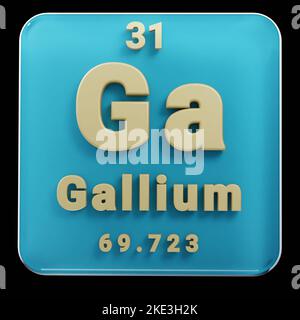Gallium Ga chemical element. Gallium Sign with atomic number. Chemical ...