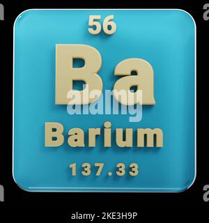 3d render of atom structure of barium isolated over white background ...