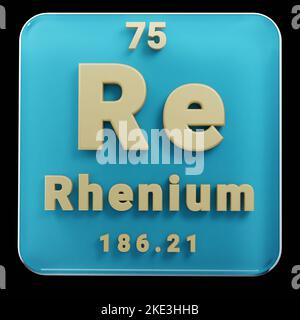 Rhenium Re chemical element. Rhenium Sign with atomic number. Chemical ...