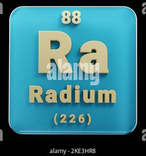 3d render of atom structure of radium isolated over white background ...