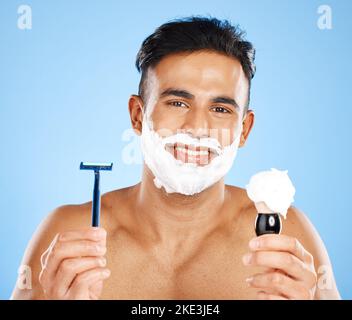 men holding a razor against white wall Stock Photo - Alamy