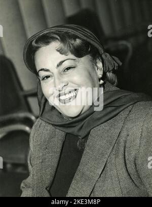 Italian singer and film actress Alda Mangini, Italy 1950s Stock Photo ...